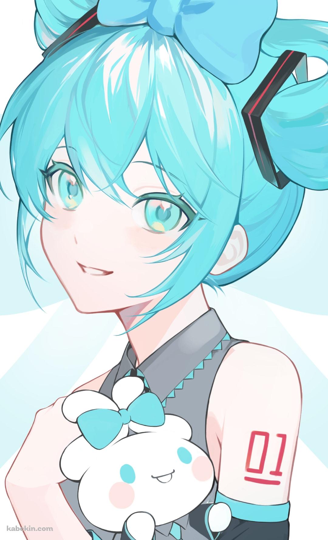 淡い色調で描いたシナミク / 初音ミク / シナモロール / ボカロ / ボーカロイドのAndroid用のスマホ壁紙(1080 x 1776 ...