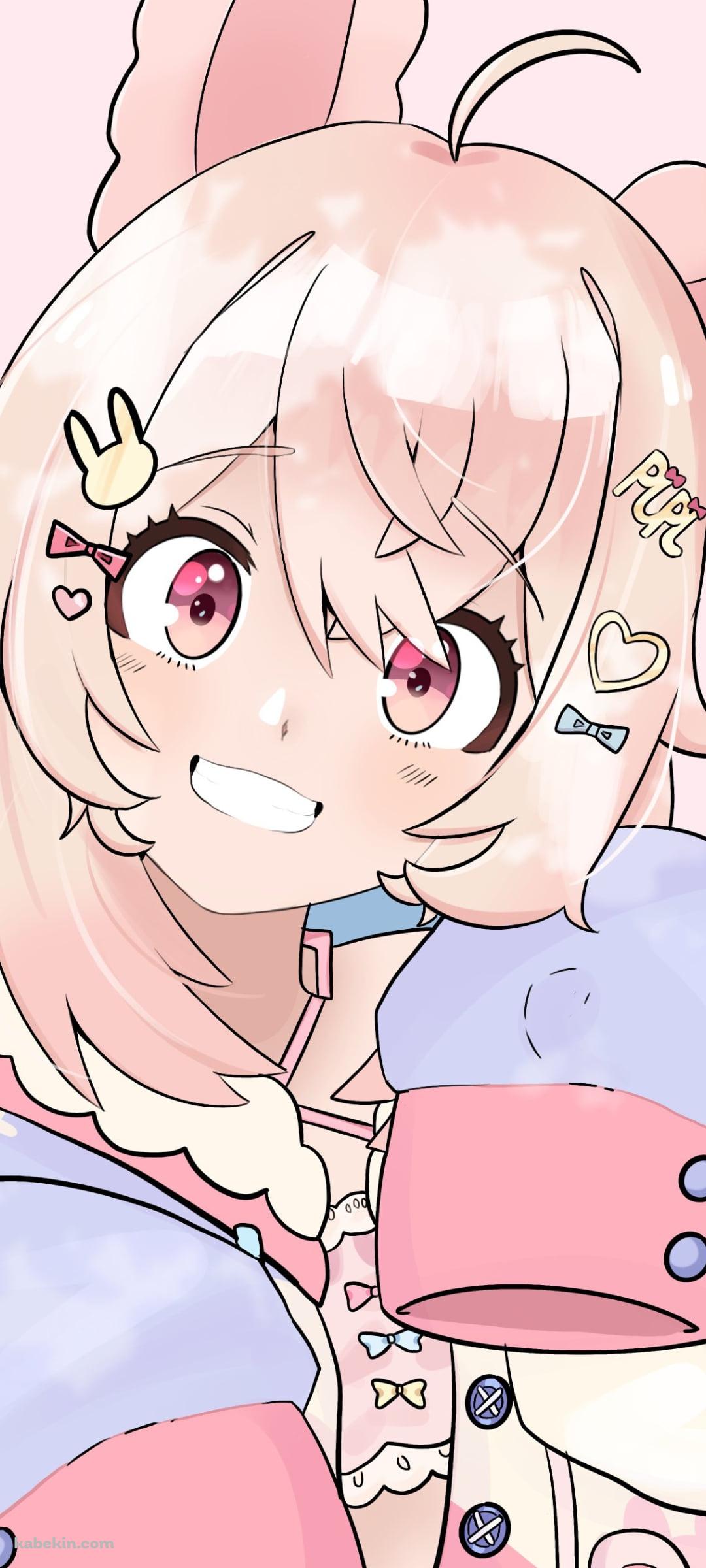 微笑むPipkin Pippa / うさ耳 / パステル / バーチャルYouTuber / VtuberのAndroid用のスマホ壁紙 ...