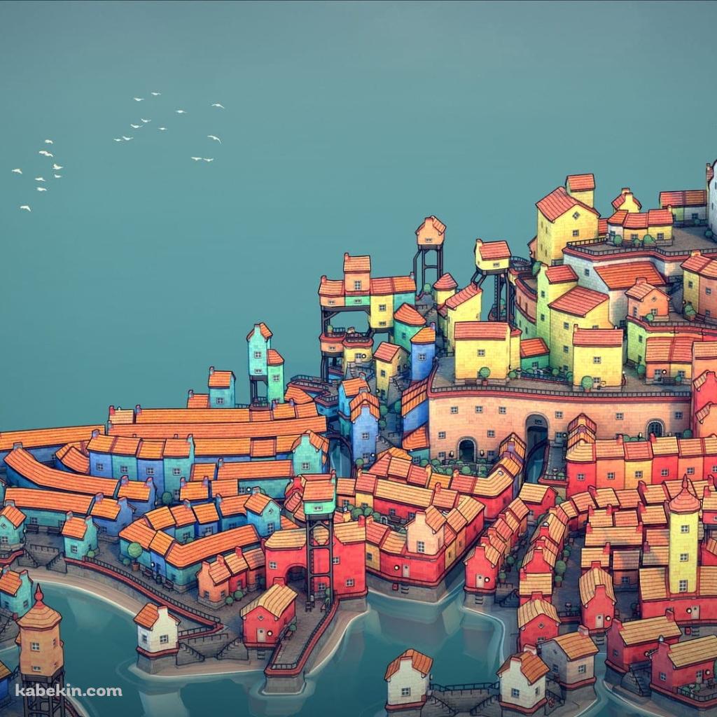 Townscaper(1024x1024px)のデスクトップPC用の壁紙 | 高画質 | 壁紙キングダム