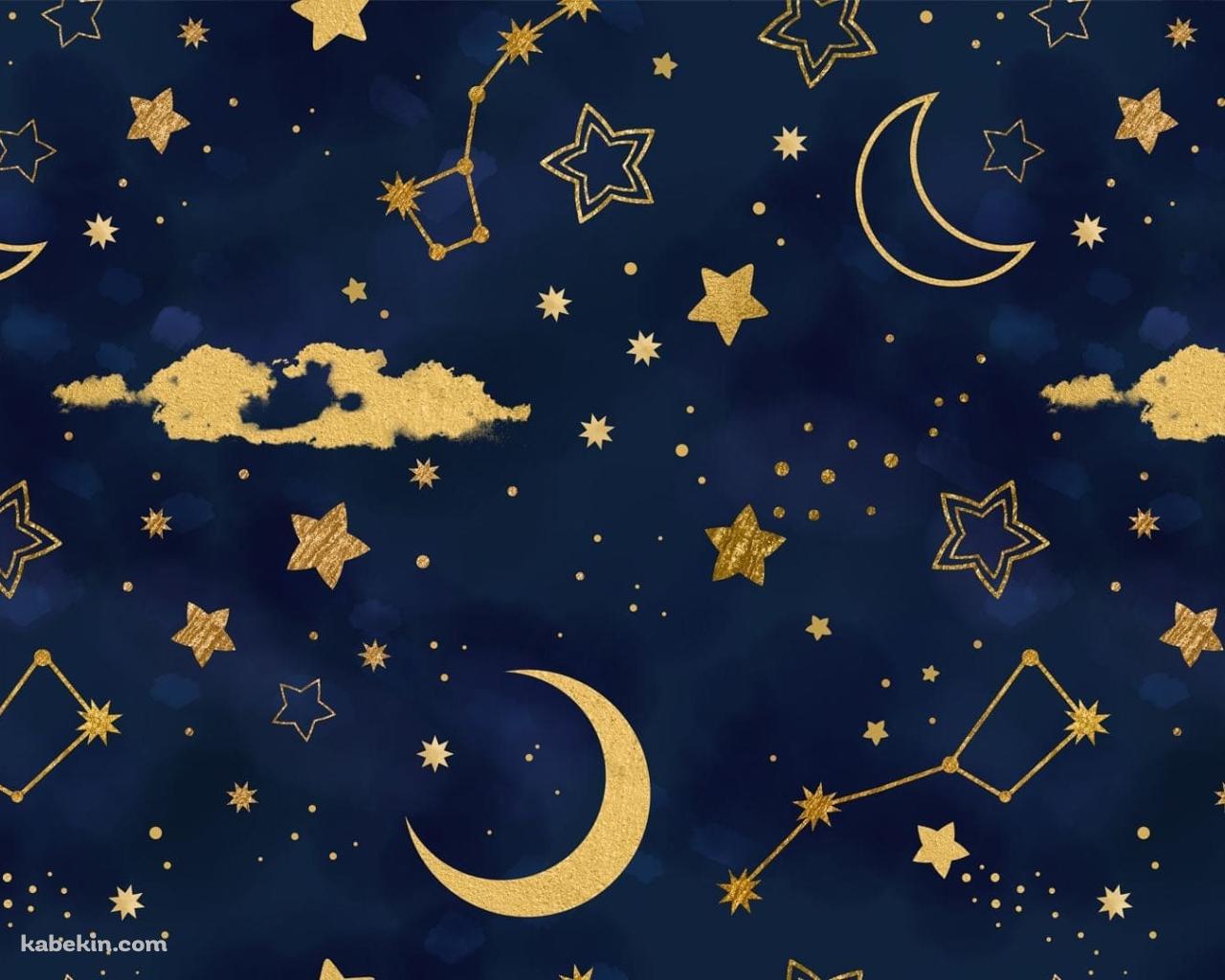 かわいい宇宙のイラスト / 星 / 三日月 / 雲 / 星座(1280x1024px)のデスクトップPC用の壁紙 | 高画質 | 壁紙キングダム