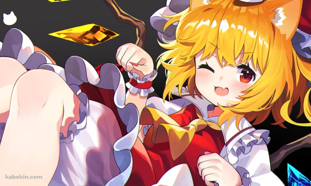 かわいいフランドール・スカーレット / Flandre Scarlet / 東方 / ファンアート / イラスト(1280x768px)のデスクトップPC用の壁紙 | 高画質 | 壁紙キングダム