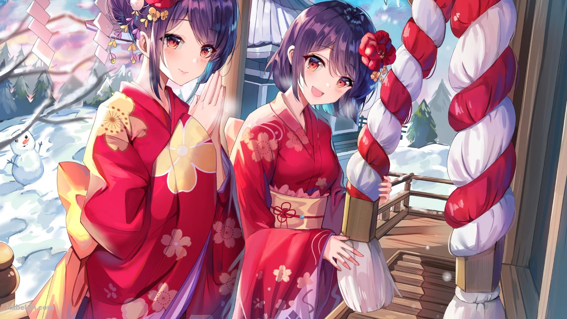 お参りをする可愛いshi wuxiaとshi wu you / ガール・カフェ・ガン(1829x1029px)のデスクトップPC用の壁紙 ...