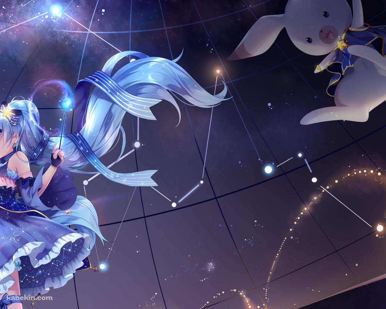 プラネタリウムと雪ミクとラビット・ユキネ / ボカロ / ボーカロイド(1280x1024px)のデスクトップPC用の壁紙 | 高画質 ...