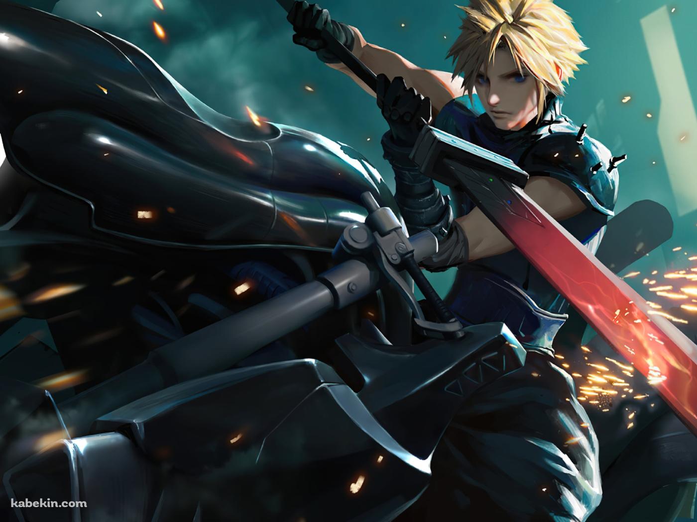 フェンリルに乗り赤い大剣を持つクラウド・ストライフ / FF7AC(1400x1050px)のデスクトップPC用の壁紙 | 高画質 | 壁紙キングダム